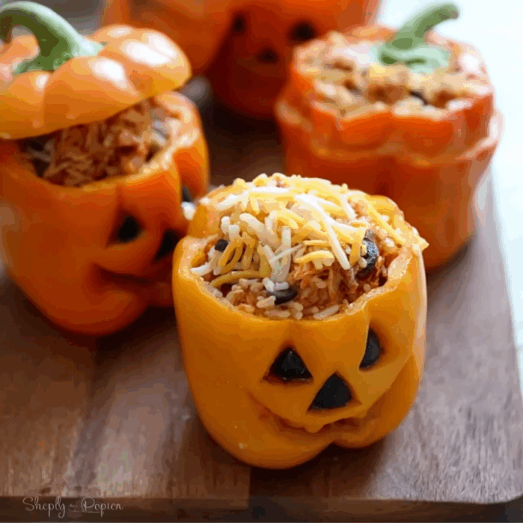 Shredded Chicken & Rice Stuffed Peppers Recipe - Superb Recipe
