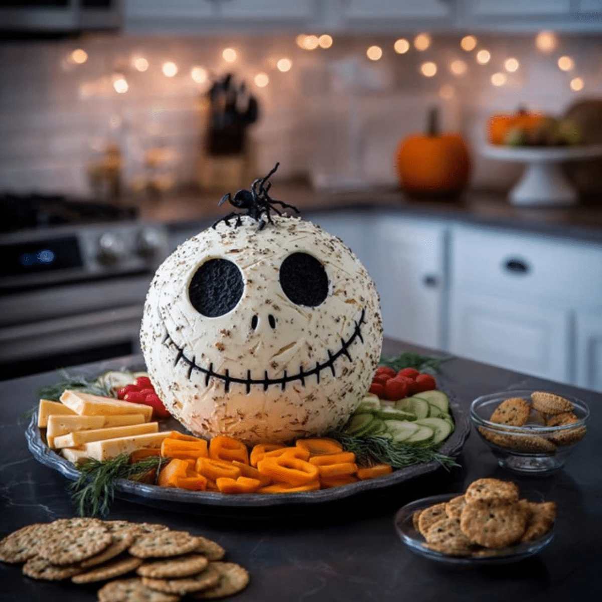 Skellington Cheese Ball Appetizer - Superb Recipe