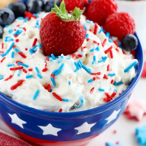 Easy Red White & Blue Cake Batter Dip - Superb Recipe